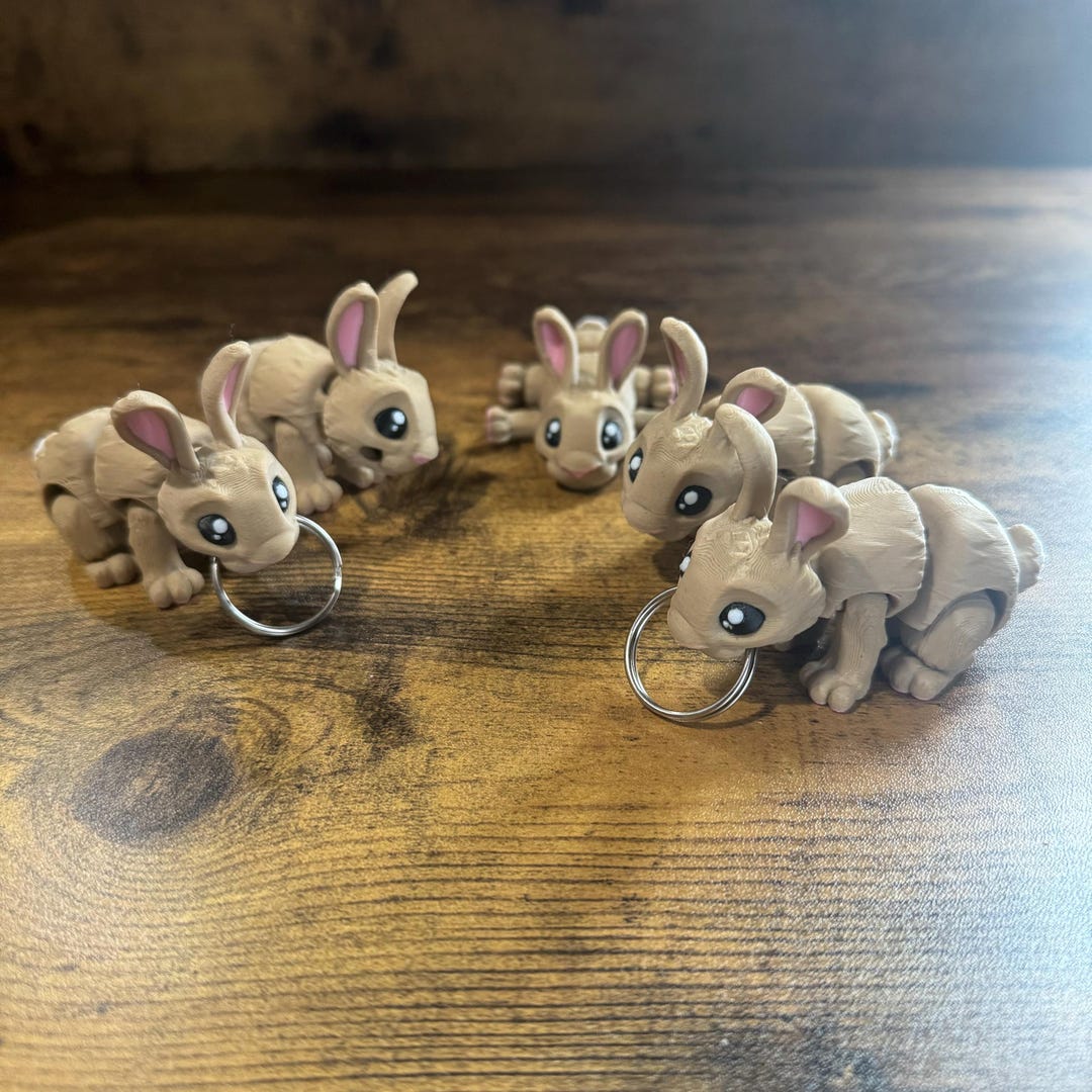 Mini Bunny Rabbit Keychain Fidget Toy Accessory - Etsy