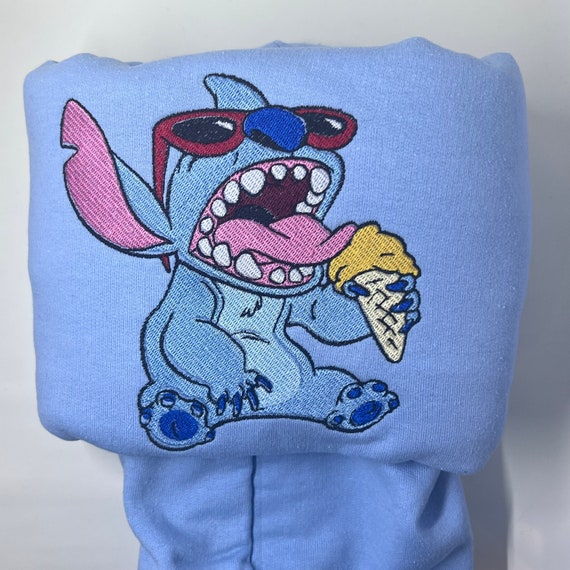 Stitch Eating Ice Cream Custom Embroidered Trendy Hoodie - Etsy