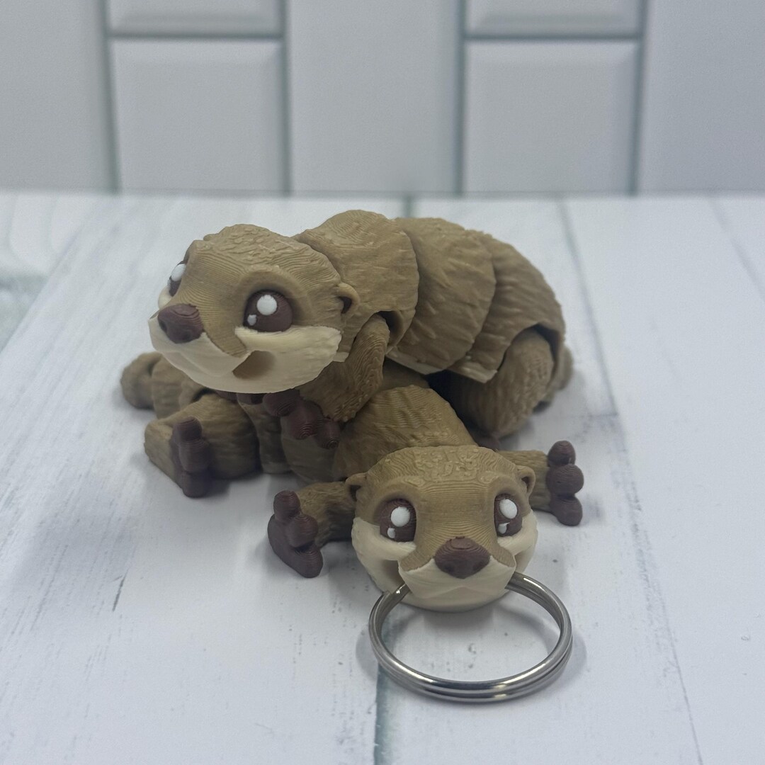 Mini Sea Otter Keychain Fidget Toy Accessory - Etsy