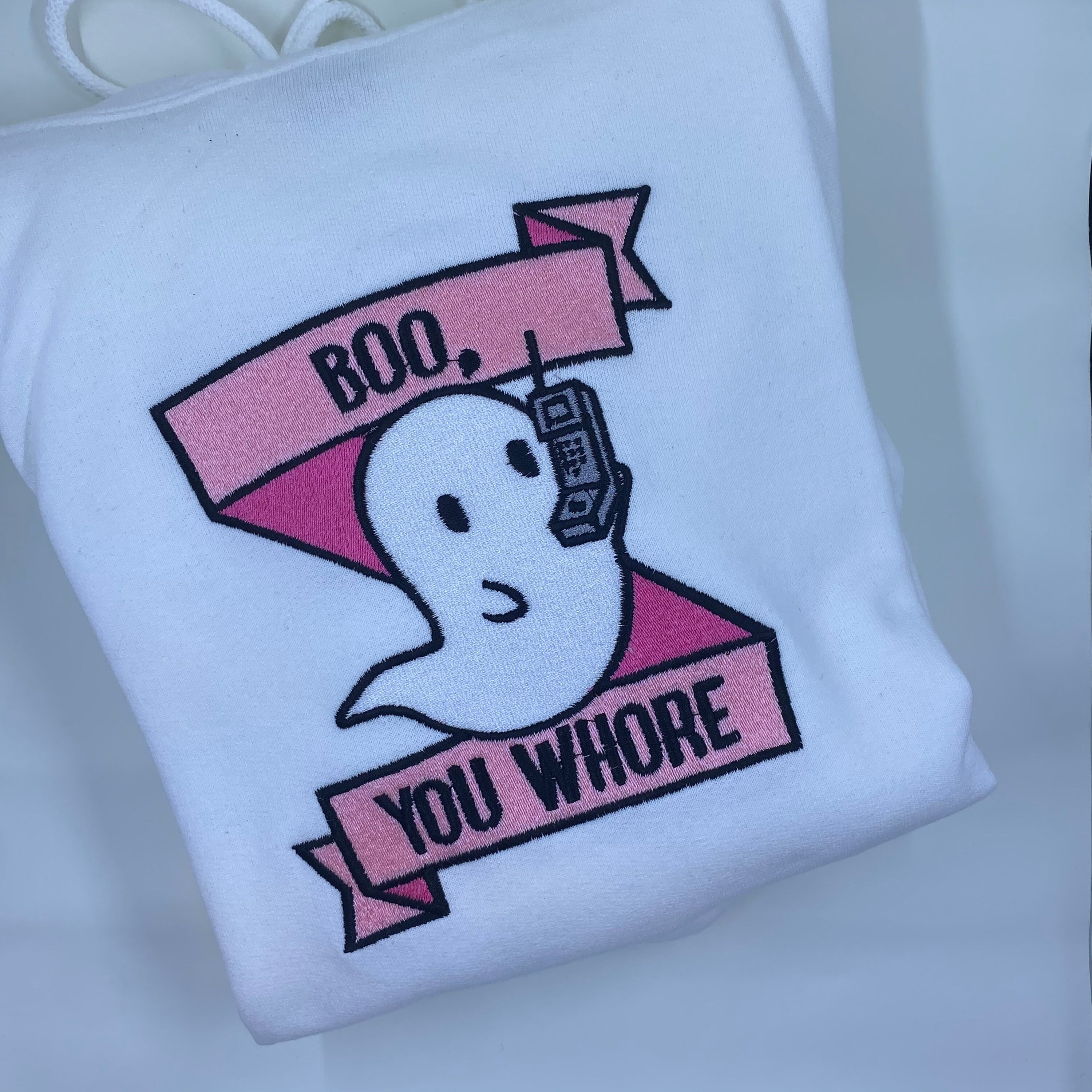Boo You Whore Custom Embroidered Trendy Halloween Hoodie - Etsy