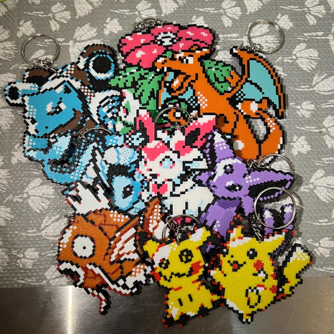 Pocket Monster Mini Pixel Keychains for Keychains Back Bags - Etsy