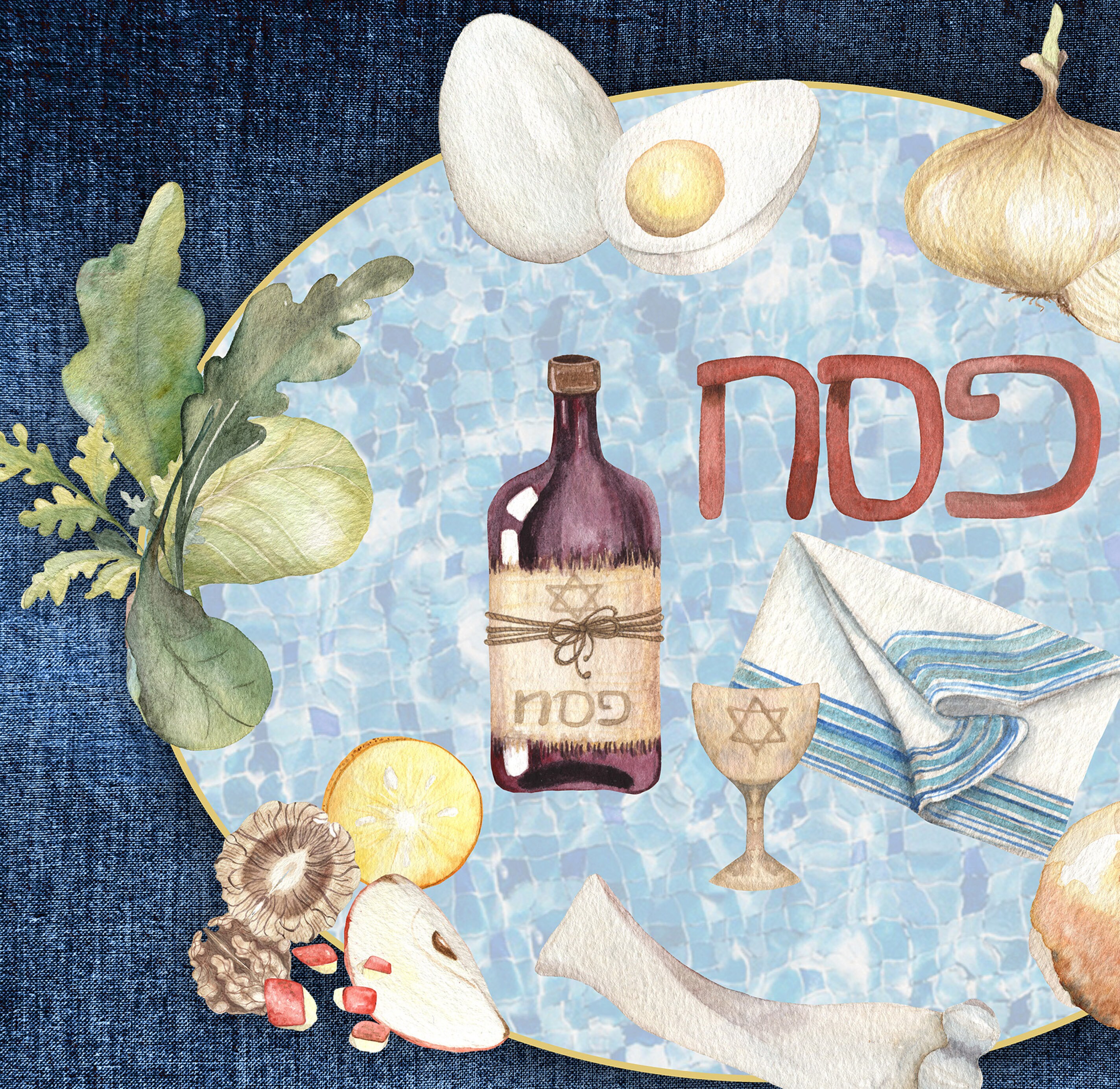 Vintage Samsung TV Frame Art, Passover and Shabbat Jewish Pesach ...
