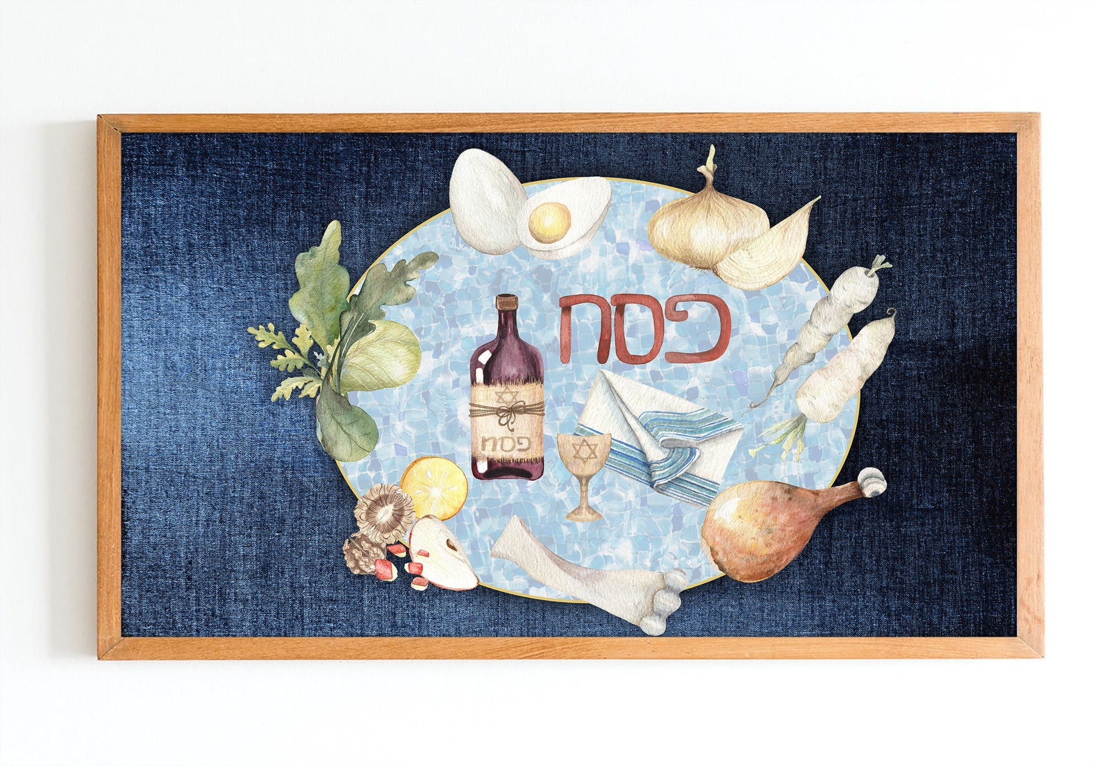Vintage Samsung TV Frame Art, Passover and Shabbat Jewish Pesach ...