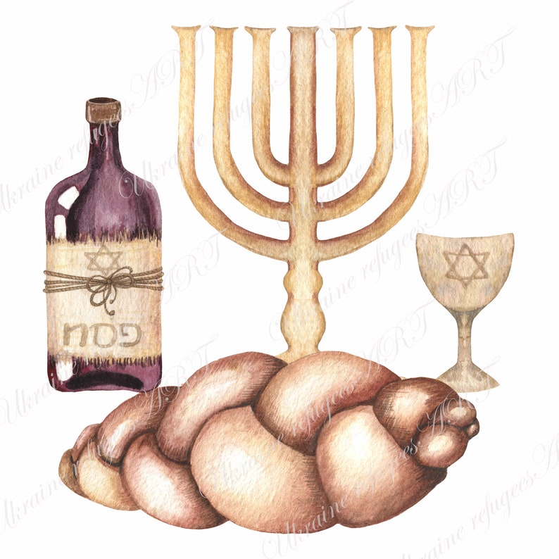 Passover and Shabbat Jewish Pesach, Big Clip Art Set, Sublimation Png ...