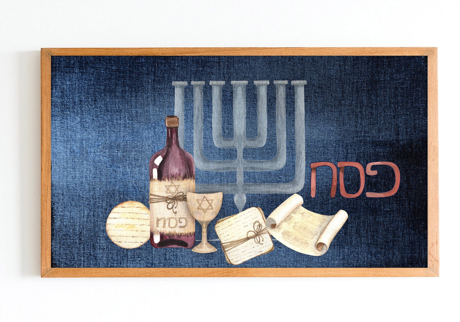 Vintage Samsung TV Frame Art, Passover and Shabbat Jewish Pesach ...