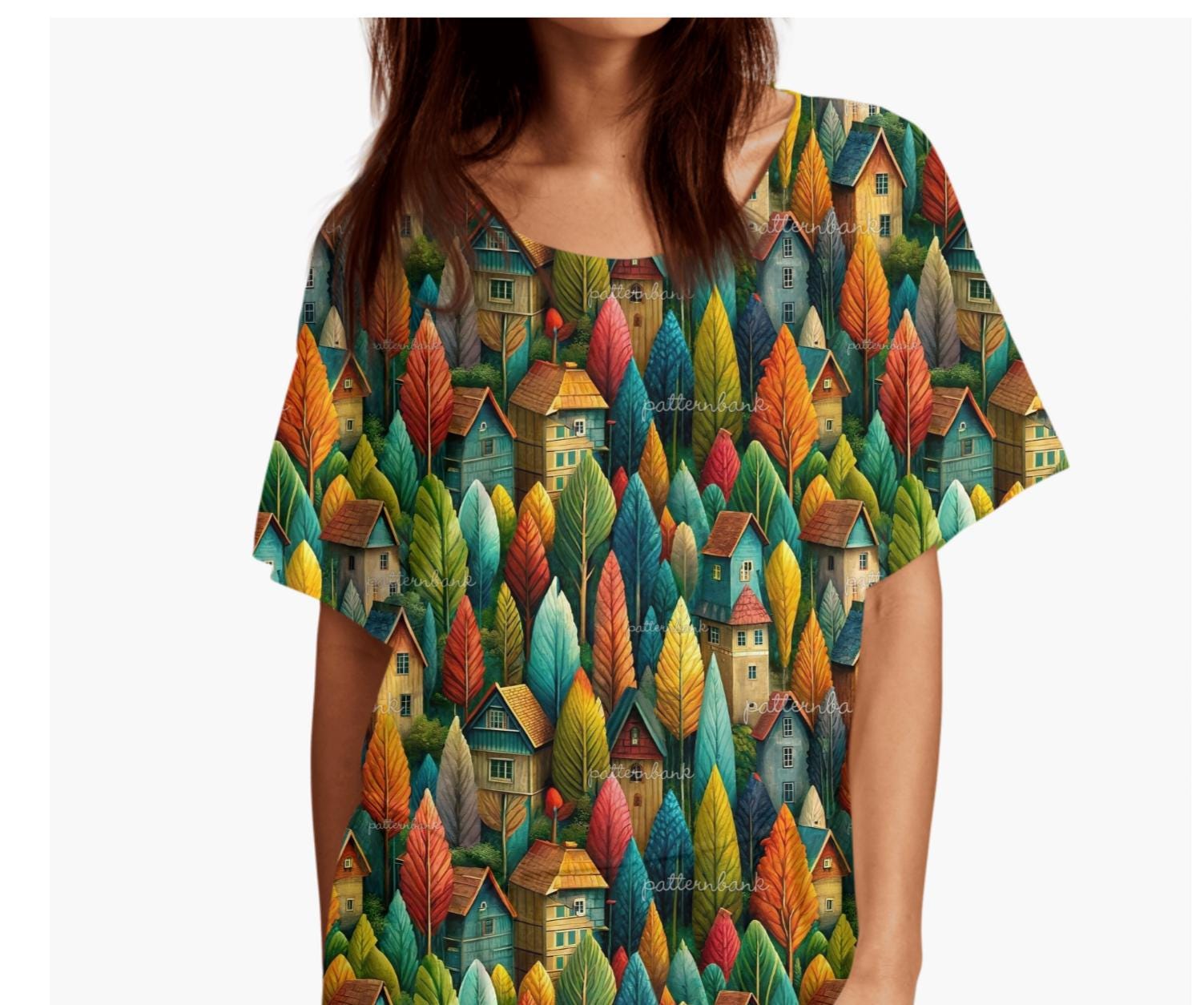 Whimsical Watercolor Houses Digital Paper |cute Village Seamless ...