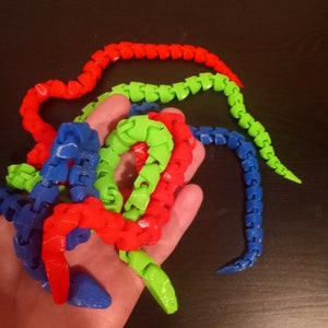 3 Pack! 3d Printed Articulated Snakes - Etsy