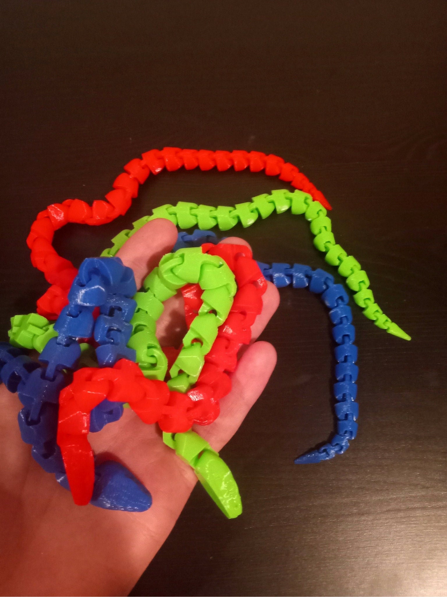 3 Pack 3d Printed Articulated Snakes - Etsy
