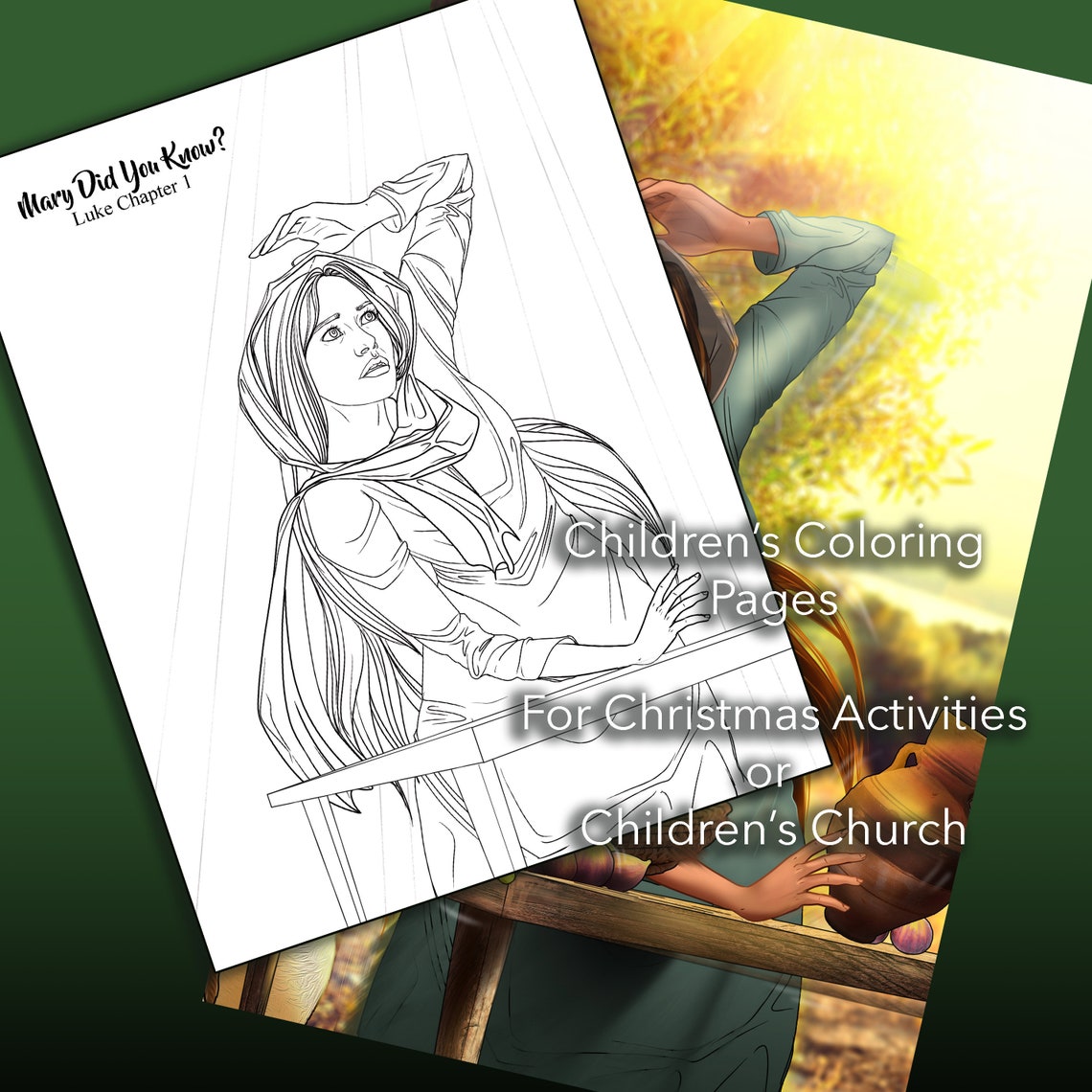 Christmas Coloring Sheets- Mary Did You Know (luke 1:28-35) - Etsy
