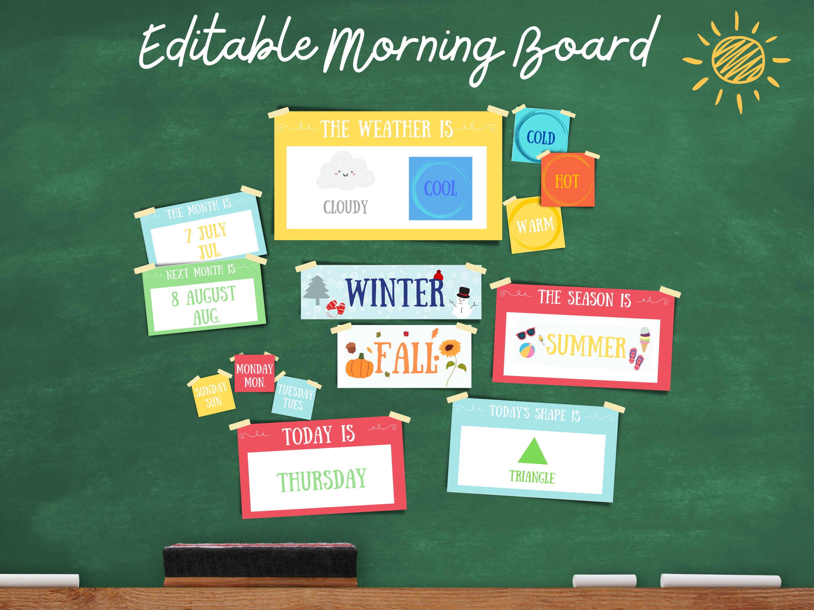 Morning Board, Circle Time, Weather Chart, Classroom Calendar ...