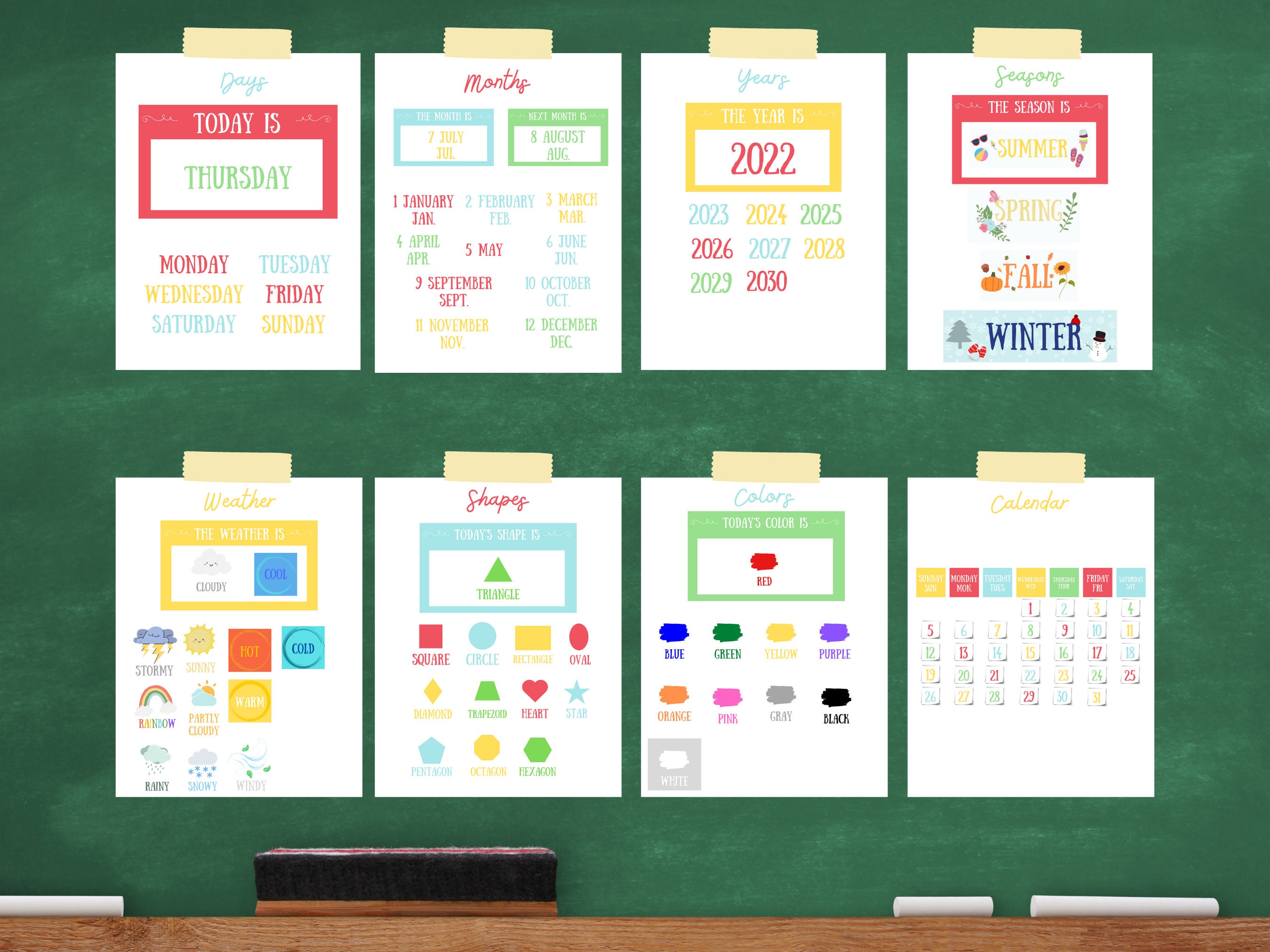 Morning Board, Circle Time, Weather Chart, Classroom Calendar ...