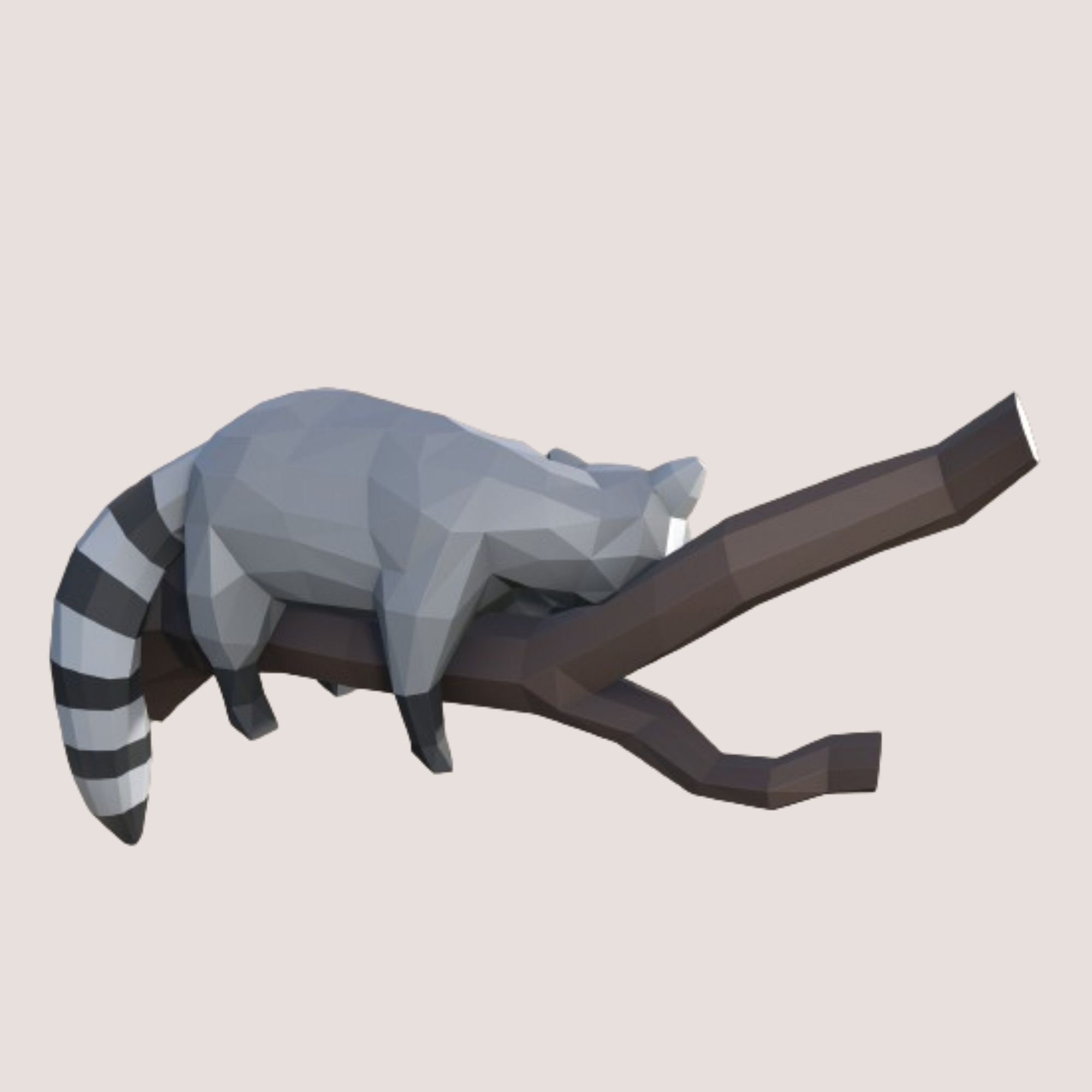 Low Poly Raccoon Papercraft: DIY 3D Paper Raccoon Model With - Etsy