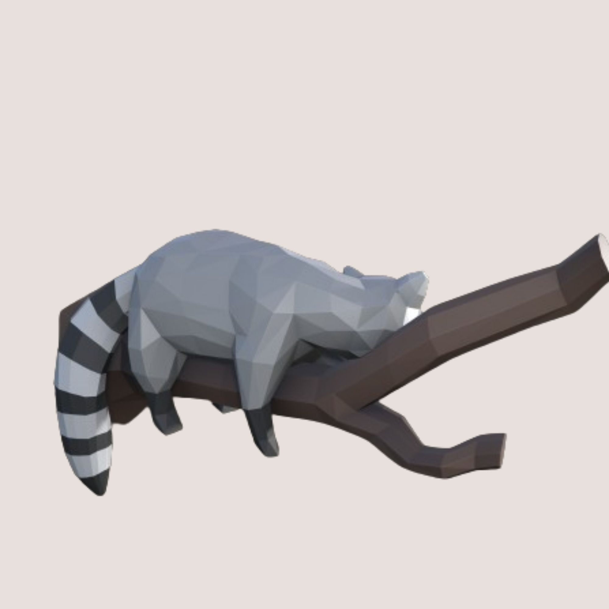 Low Poly Raccoon Papercraft: DIY 3D Paper Raccoon Model With - Etsy