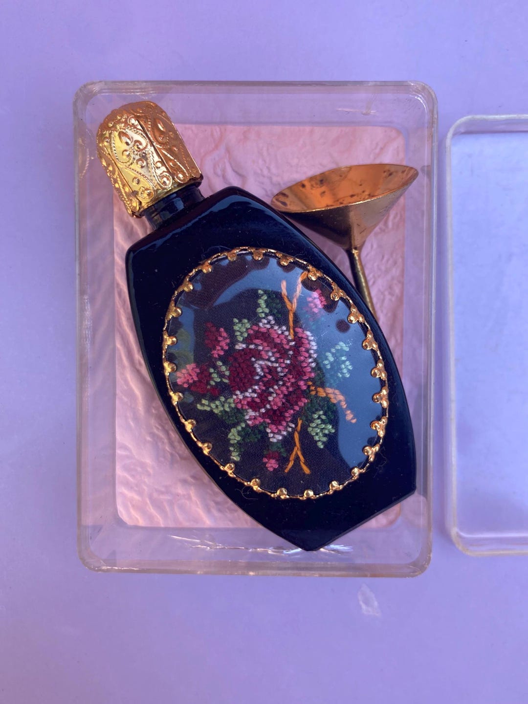 Vintage Petit Pointe Perfume Bottle - Etsy