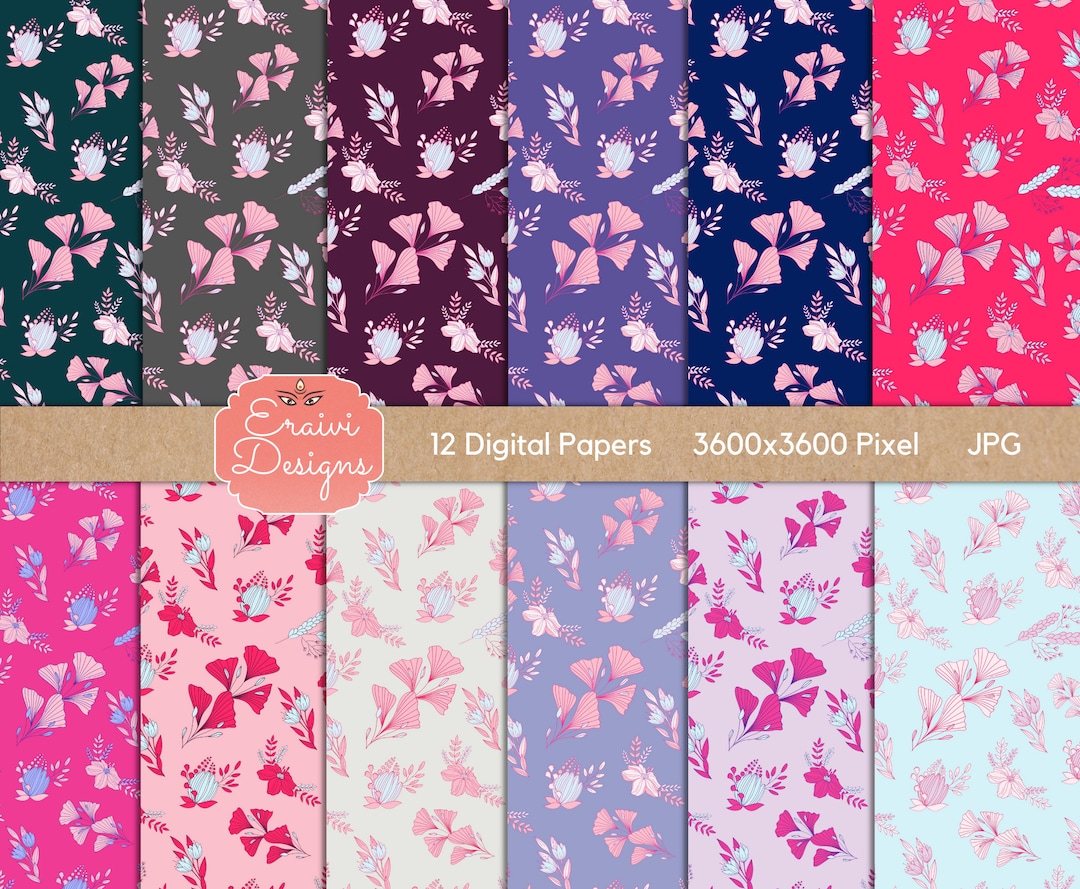 Spring Flower Digital Paper - Etsy