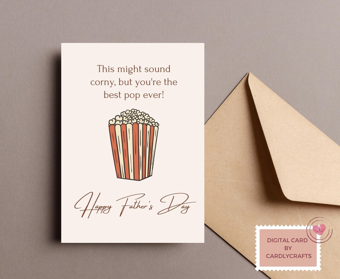 Digital Father's Day Popcorn Card - Etsy