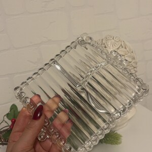 3 Part Crystal Tray, Crystal Catchall, Crystal Pickle Dish - Etsy