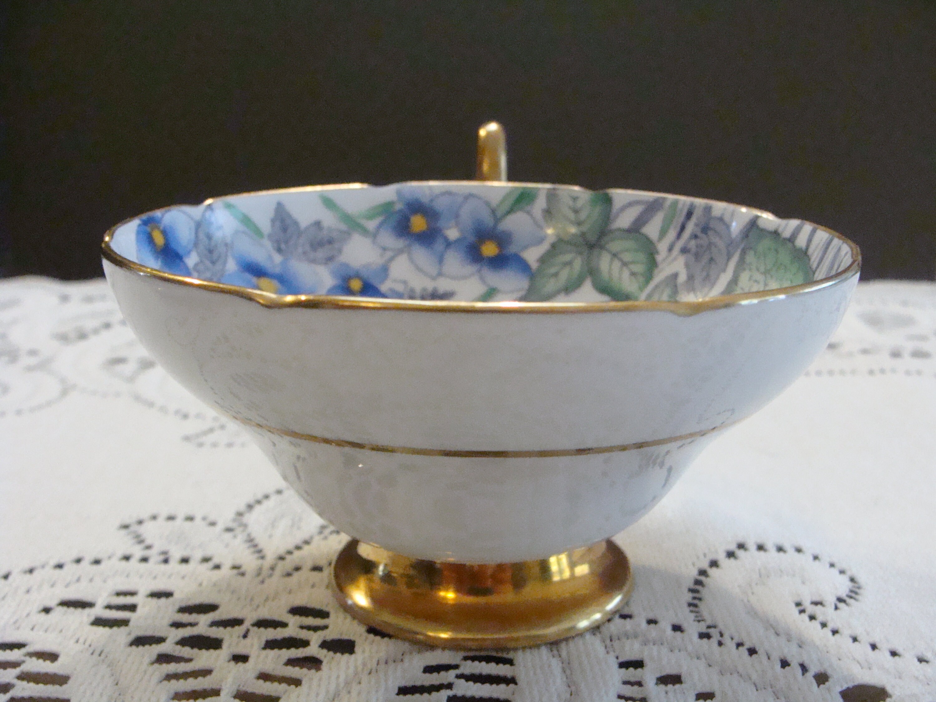 Vintage Taylor & Kent Longton England Bone Chine Blue and Purple ...
