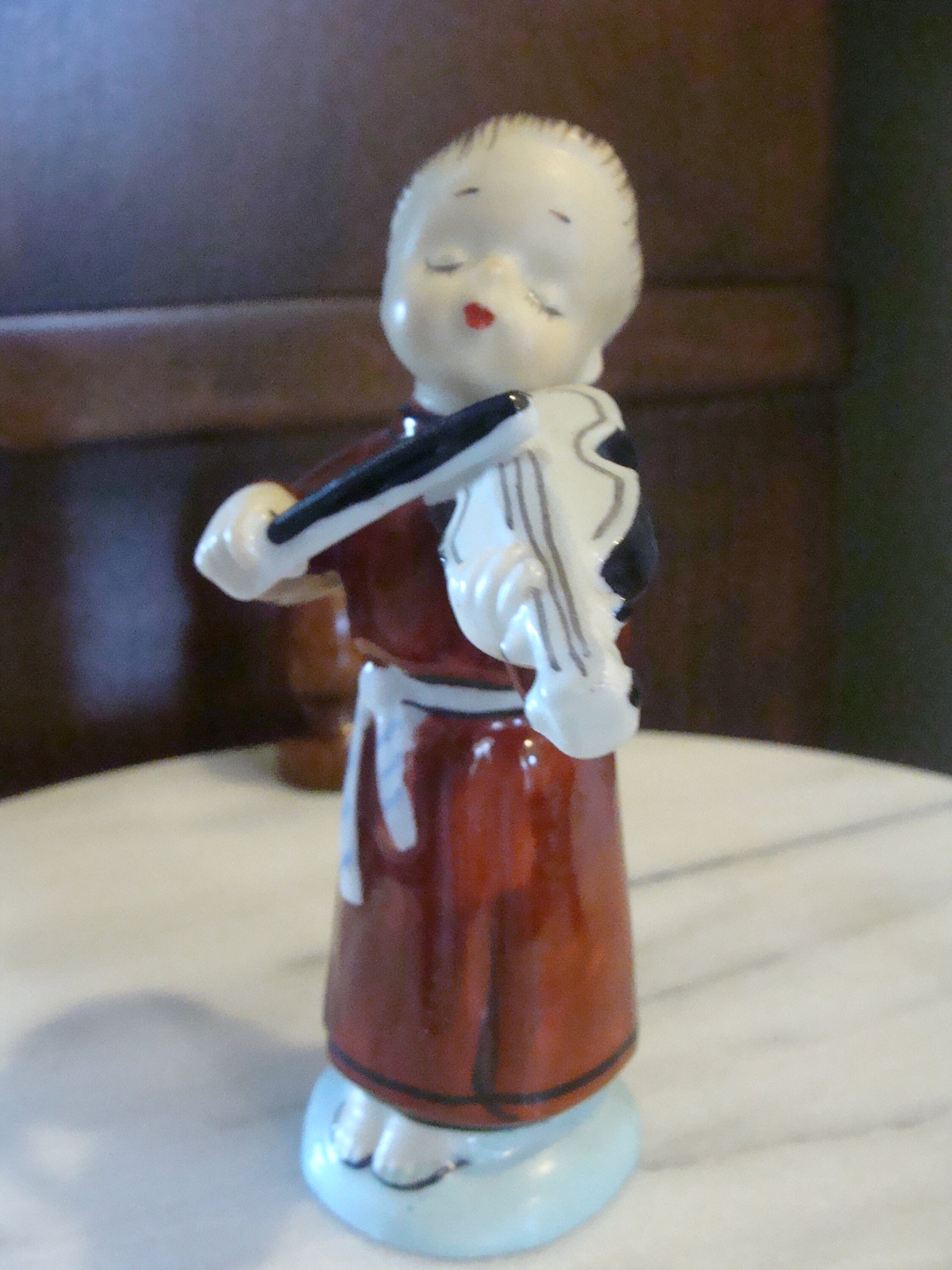 Vintage Hand-painted Porcelain Frier Figurine Playing the Violin-japan ...