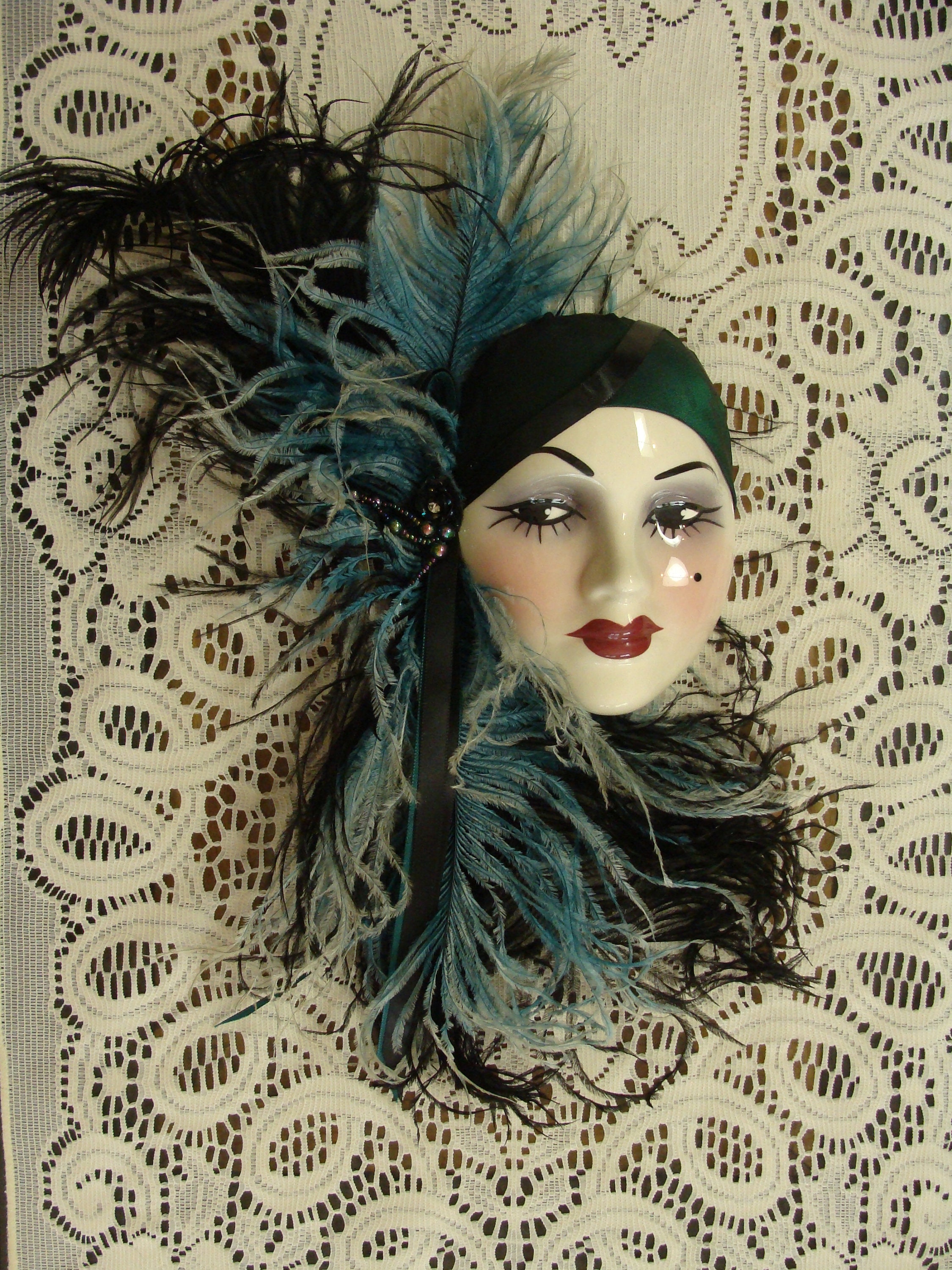 Two Vintage Wall Decor Masks Anton and Unique Creations - Etsy