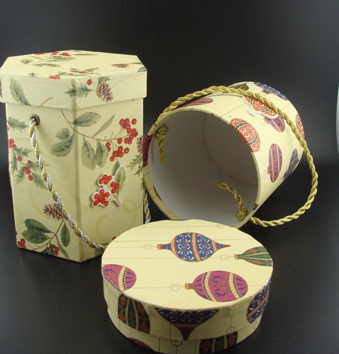 Vintage Decoupage Gift Boxes by East West Distributing Co - Etsy