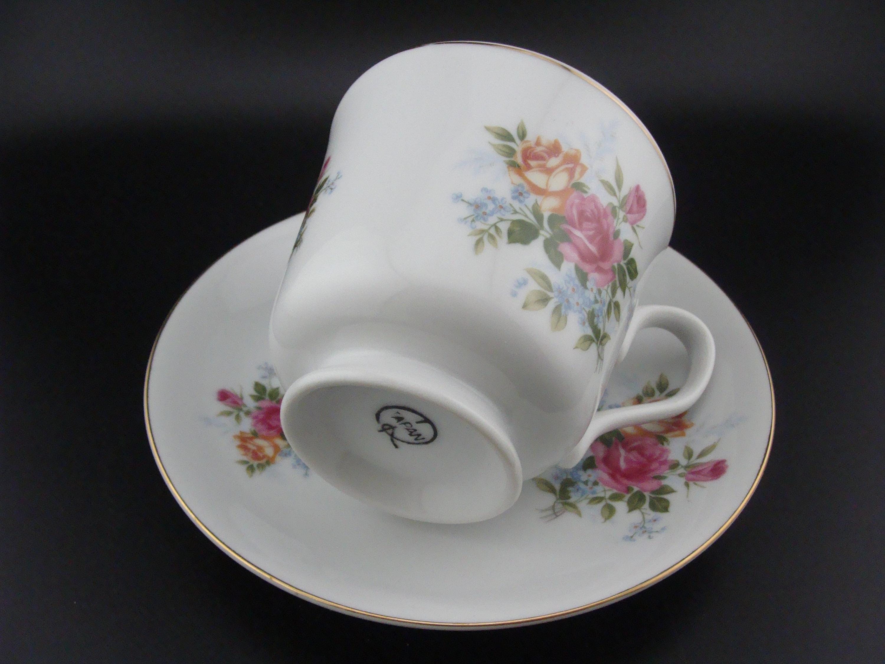 Vintage Floral Tea Set From Japan, Pink and Yellow Roses - Etsy