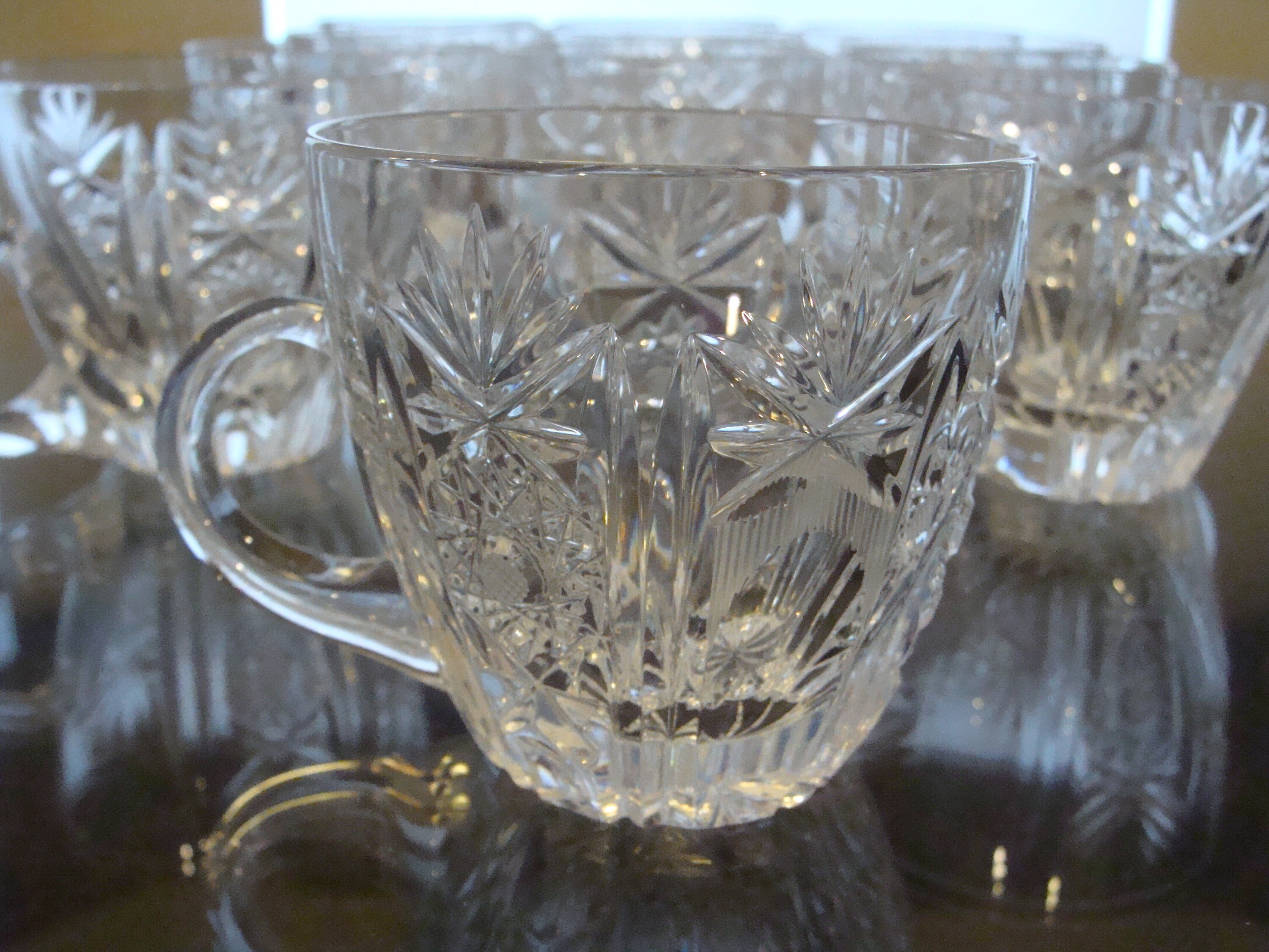 RARE Vintage Hirschberg Lead Crystal Punch Bowl, Pitcher, Glasses-basel ...