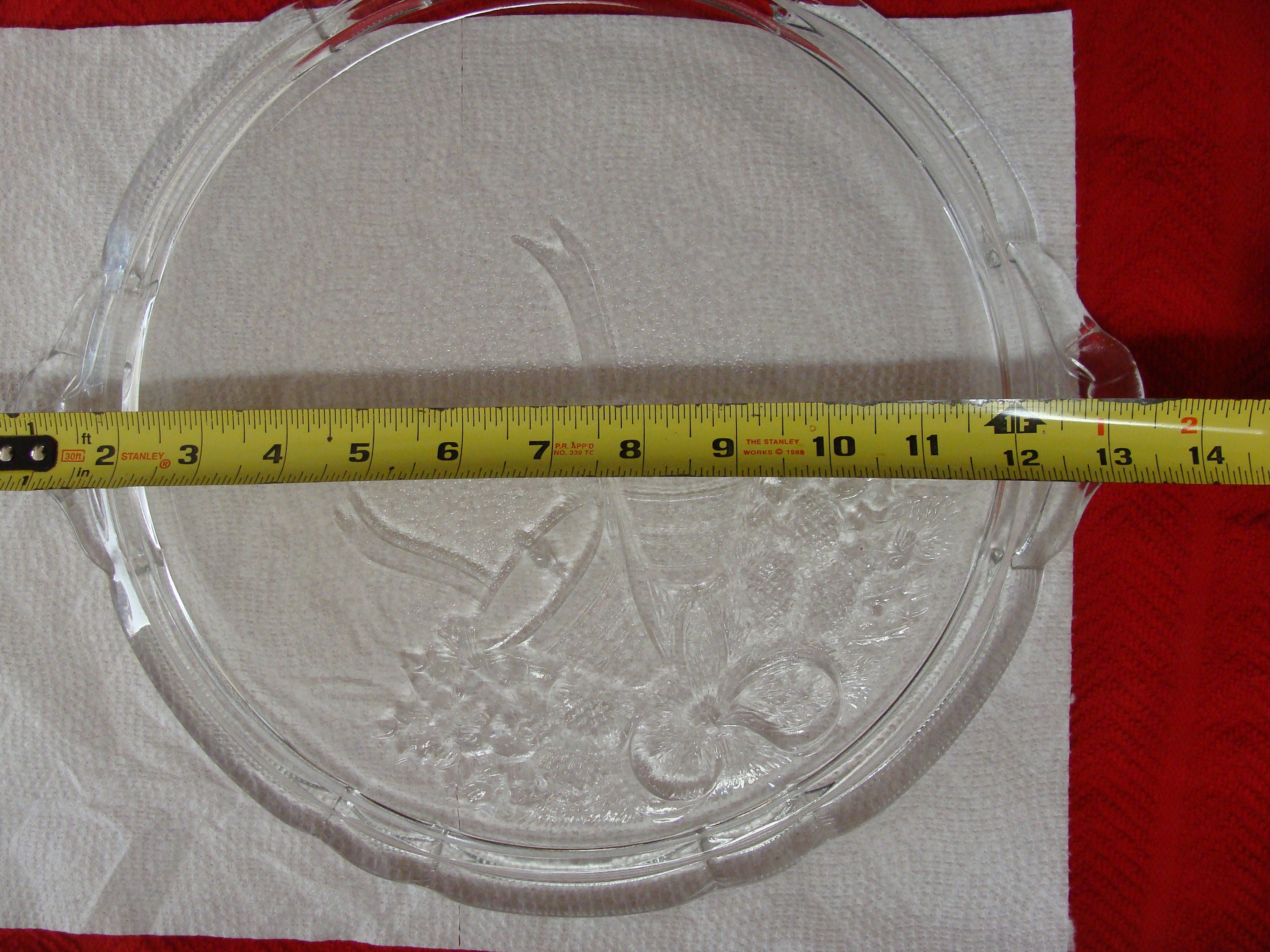 Vintage Clear Glass Serving Tray With Holiday Bells Holly and - Etsy