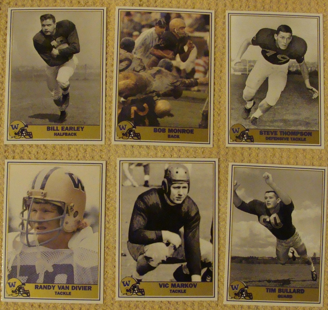 Vintage 1990s University of Washington Huskies Football Trading Cards ...