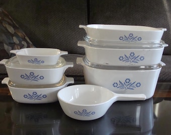 Corning Ware Cornflower Blue Casserole Dish Vintage, Corning Blue ...
