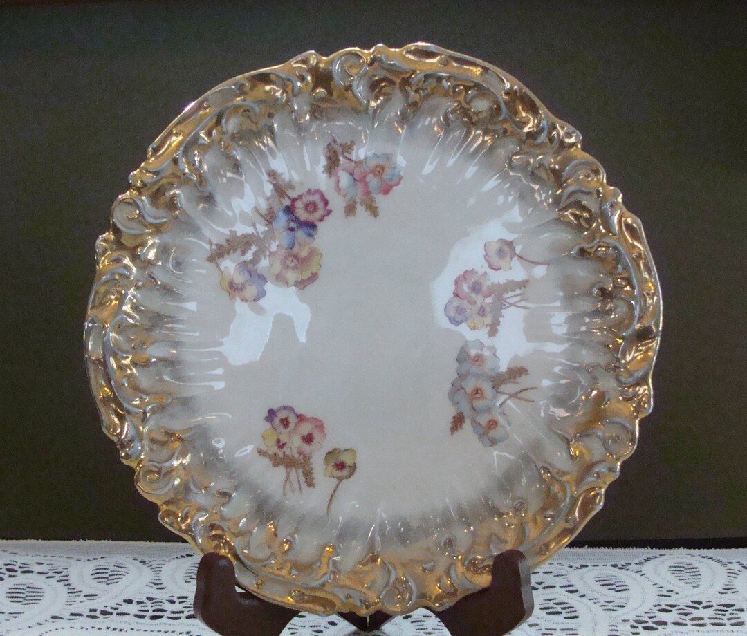 Antique Geschützt Porcelain Cabinet Plate, Made in Germany, Circa 1899 ...