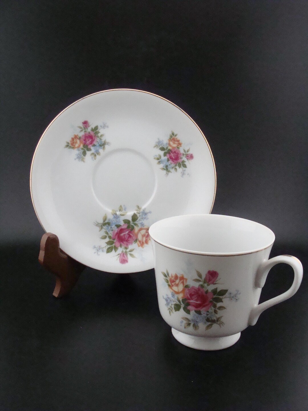 Vintage Floral Tea Set From Japan, Pink and Yellow Roses - Etsy
