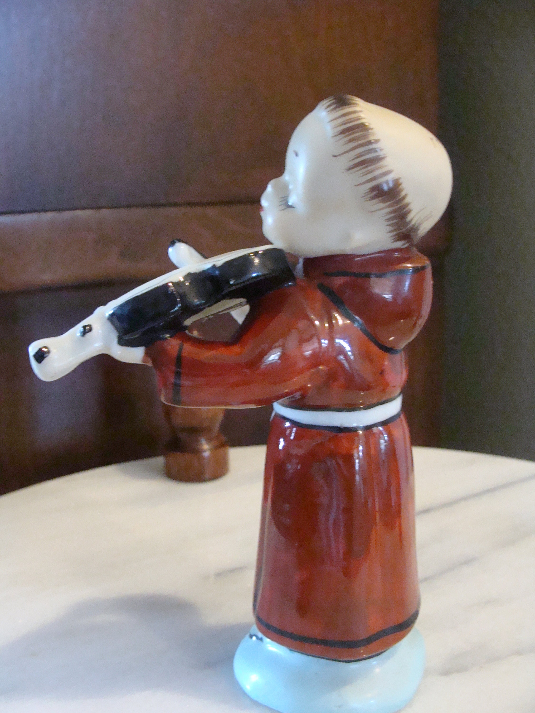 Vintage Hand-painted Porcelain Frier Figurine Playing the Violin-japan ...