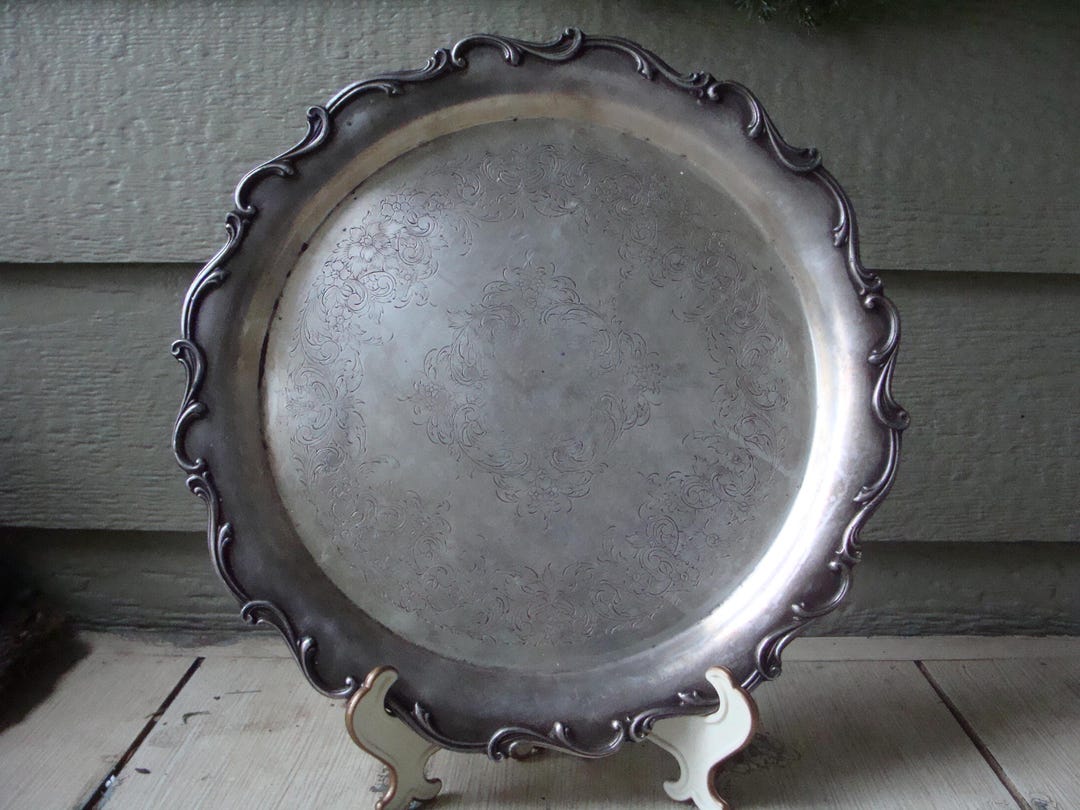 Vintage 13" Round Joanne #7271 Silverplate Tray by Webster~wilcox ...