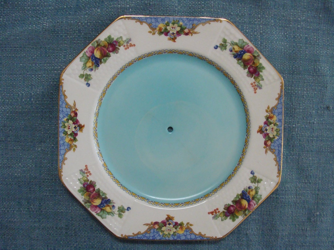 Rare Steventons Ltd. Eight-sided Serving Plate Floral and Fruit Pattern ...