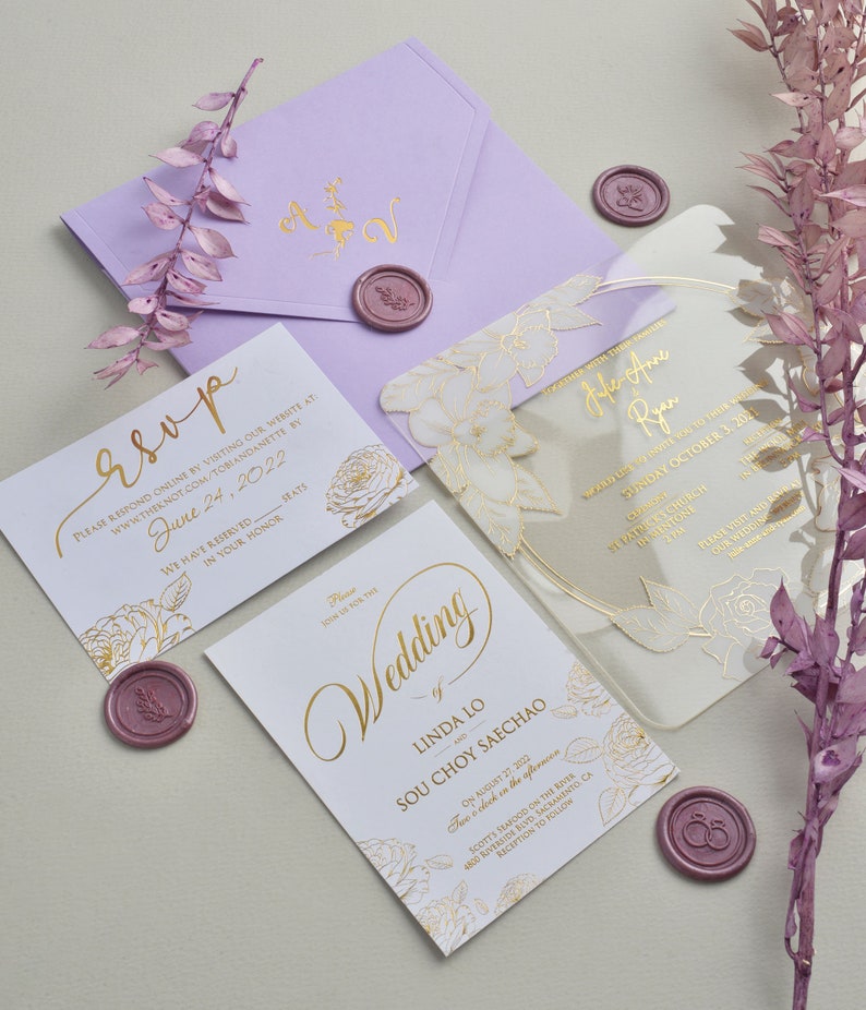 Transparent Wedding Invitation Clear Acrylic Weeding - Etsy