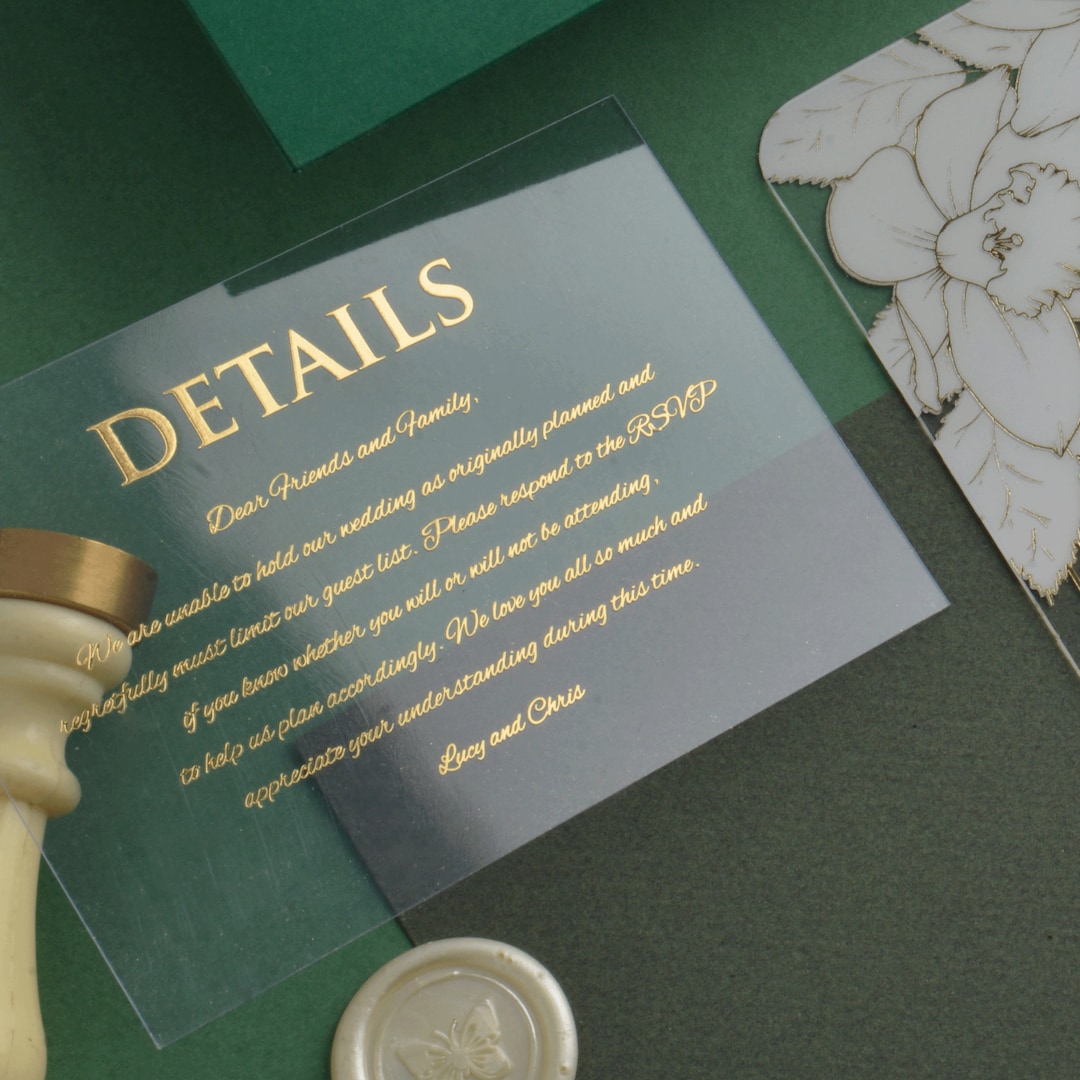 Acrylic Details Card, Foil Printed Acrylic Inserts - Etsy