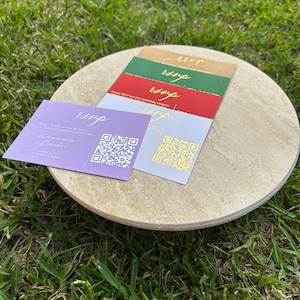 Gold Foil Wedding RSVP Card With QR Code - Etsy