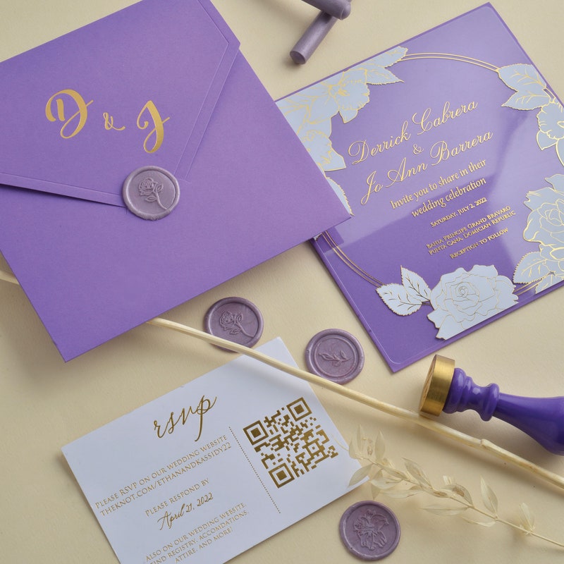 Wedding Invitation Purple - Etsy