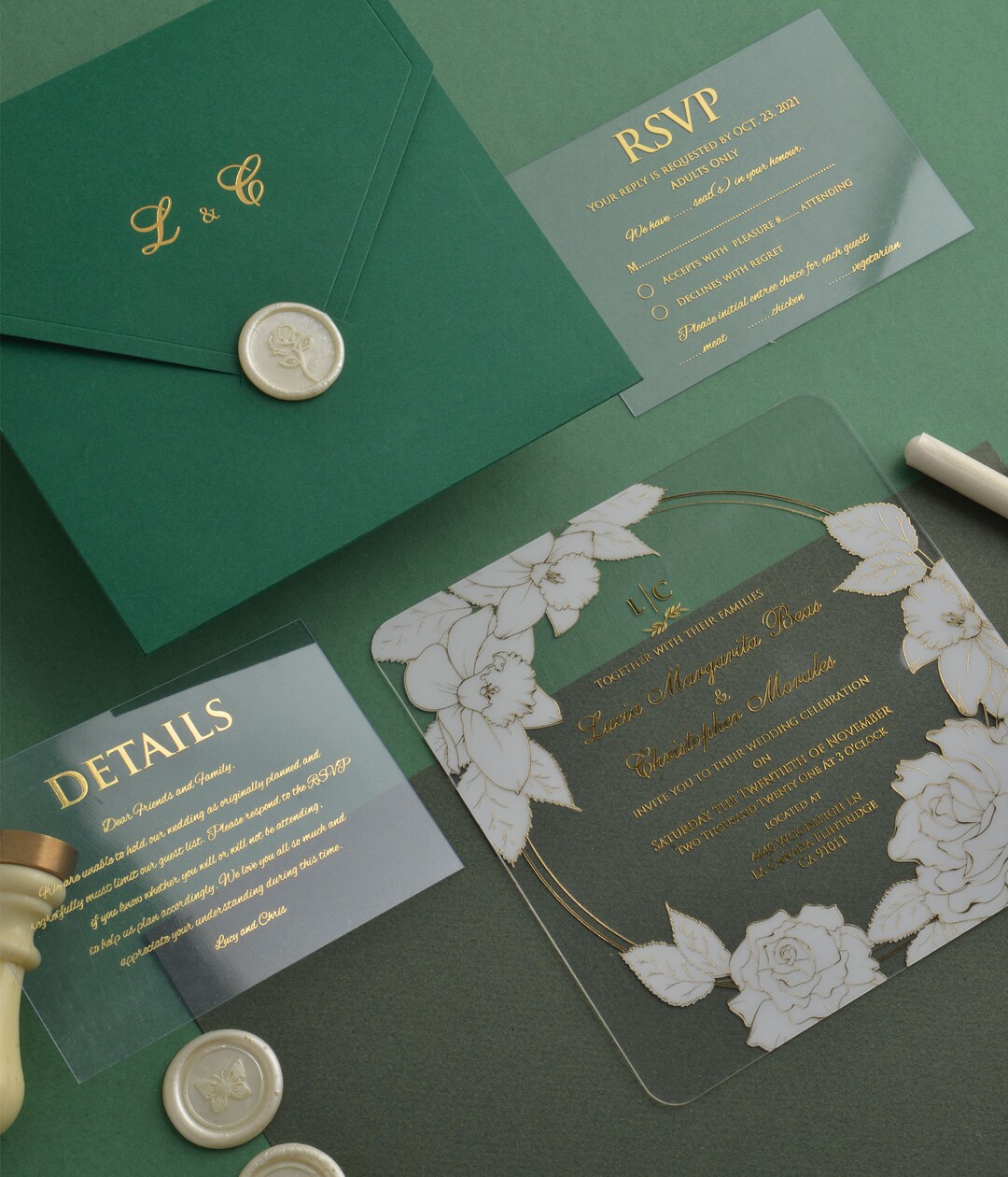 Clear Transparent Invitation, Formal Wedding Invitations, Clear Acrylic ...