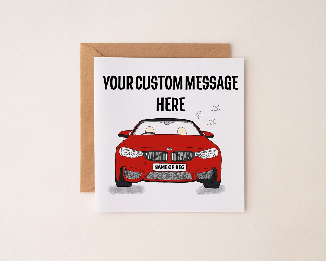 BMW M4 Custom Card BMW M4 Greeting Card New Car Card / BMW Car ...