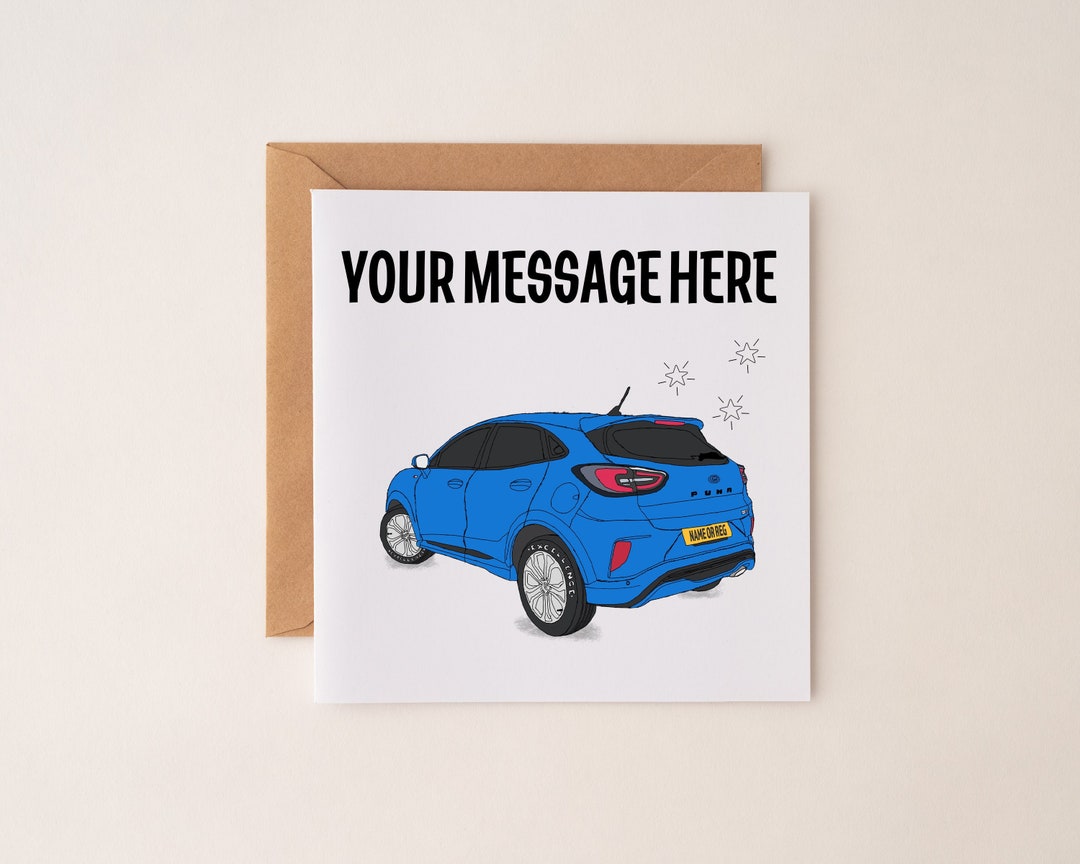 Personalised Ford Puma Card New Car Card Ford Puma Accessories Ford ...