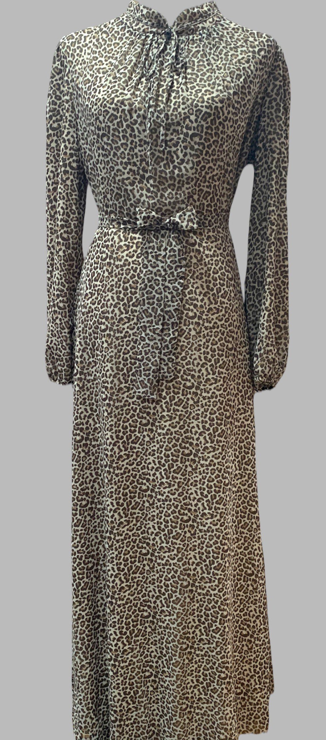 Animal Print Maxi Dress Leopard Print Maxi Dress Long Sleeve Dress ...
