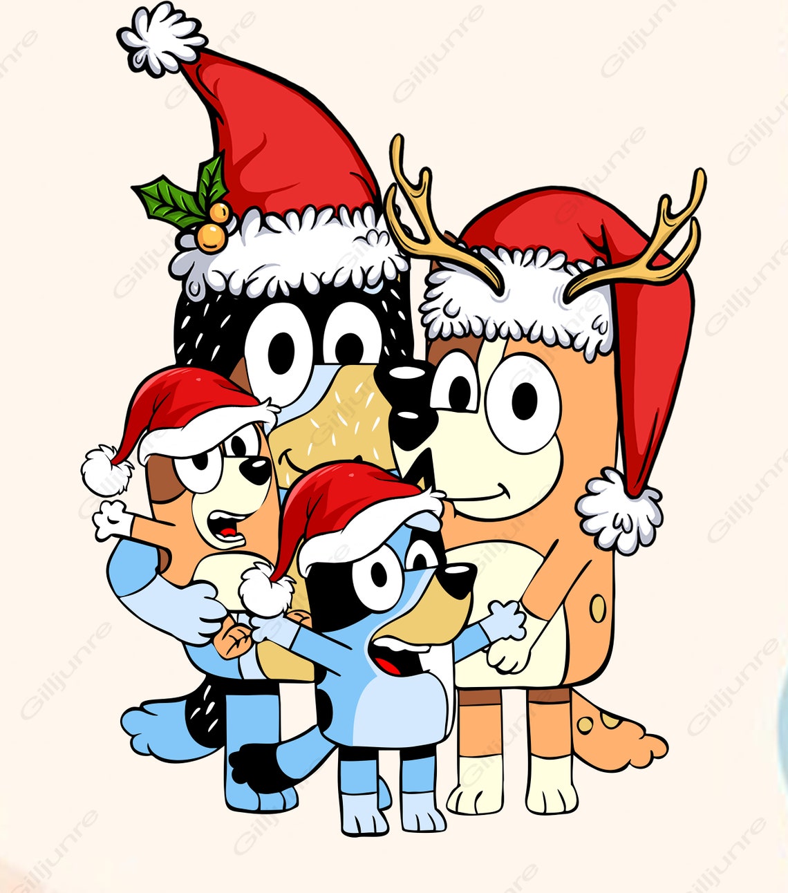 Bluey Family Christmas Bluey Family Friends Merry Christmas - Etsy Canada