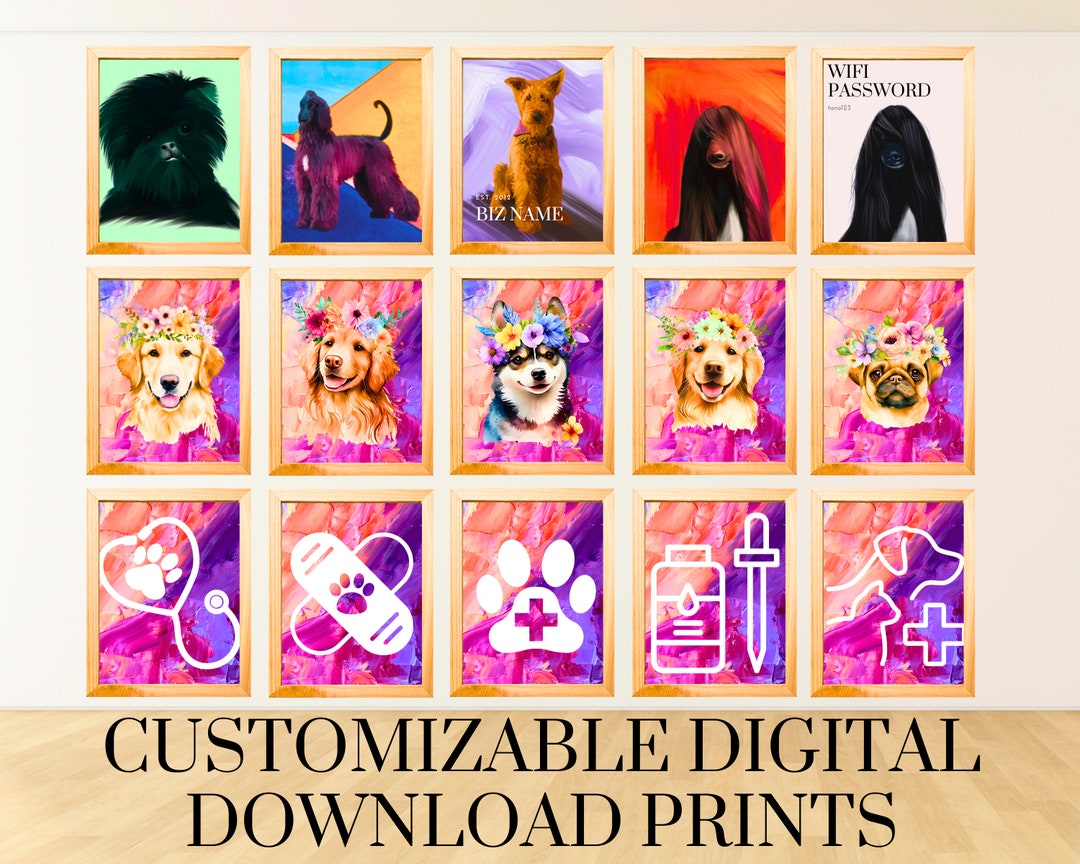 Customizable Dog Wall Art Prints for Vet Clinic Decor Dog Print for Vet ...