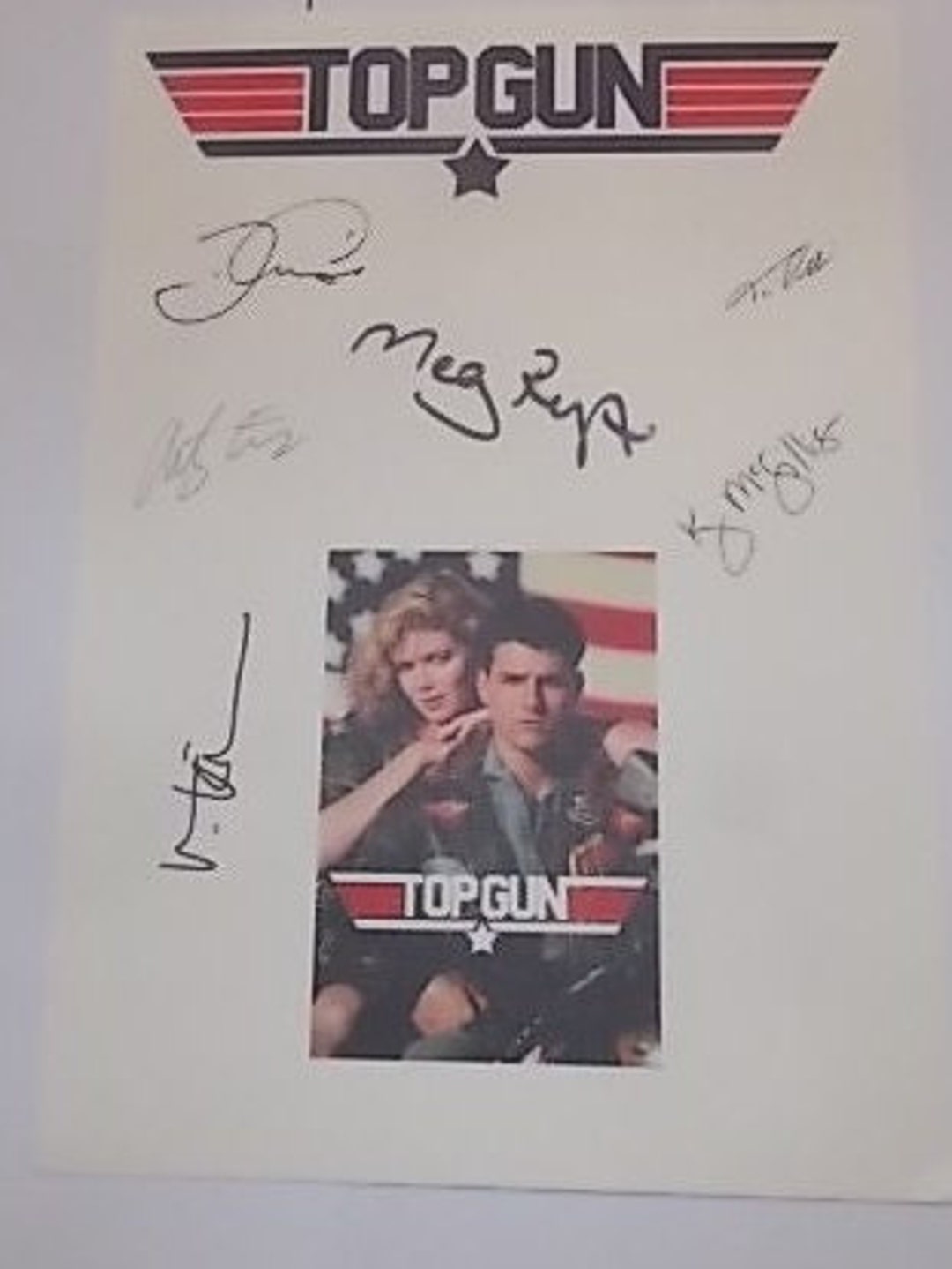 Top Gun Autographed Signed Movie Script Reprint Tom Cruise Kelly ...
