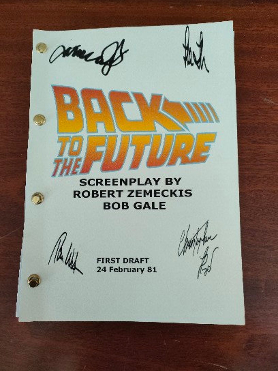 Back to the Future Film Movie Script, Screenplay With Signatures ...