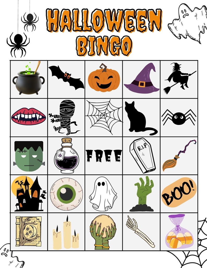 Halloween Bingo Cards - 15 Cards - PNG File - DIGITAL DOWNLOAD Only - Etsy