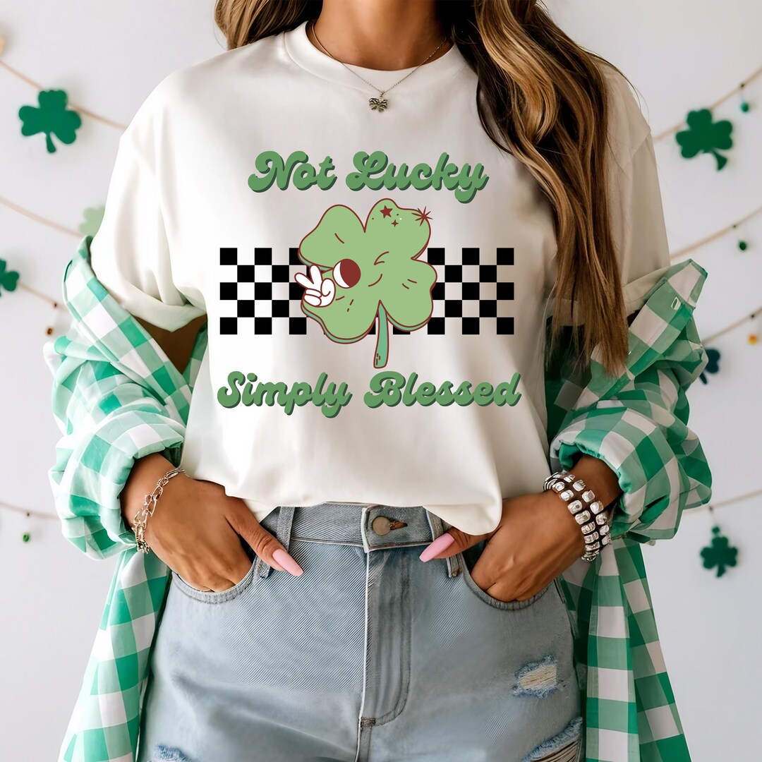 Not Lucky Simply Blessed Png, Retro St Patricks Day Design, Christian ...