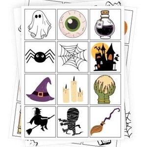 Halloween Bingo Cards - 15 Cards - PNG File - DIGITAL DOWNLOAD Only - Etsy